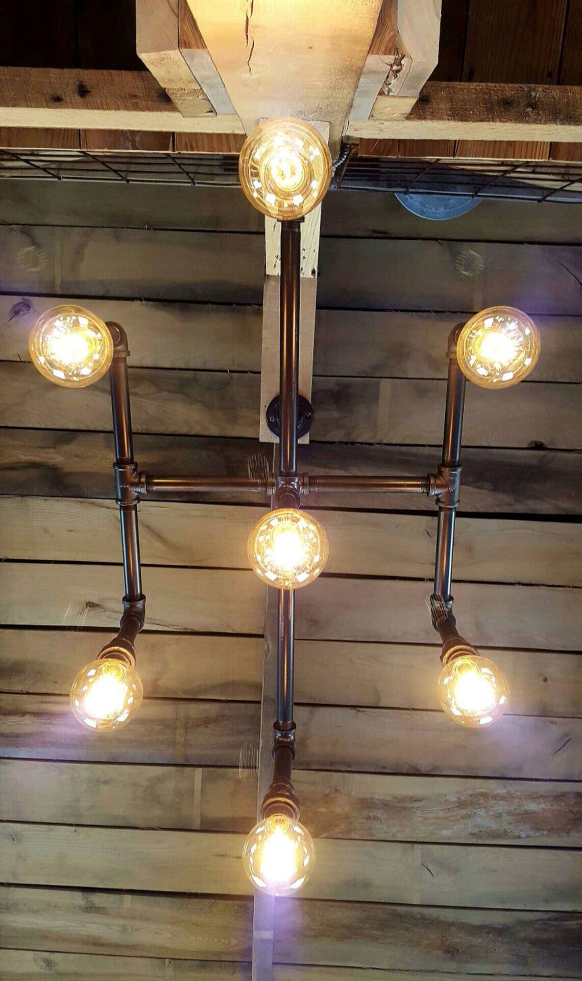 Industrial Lighting Chandelier Iron Pipe Ceiling Light UL - Etsy