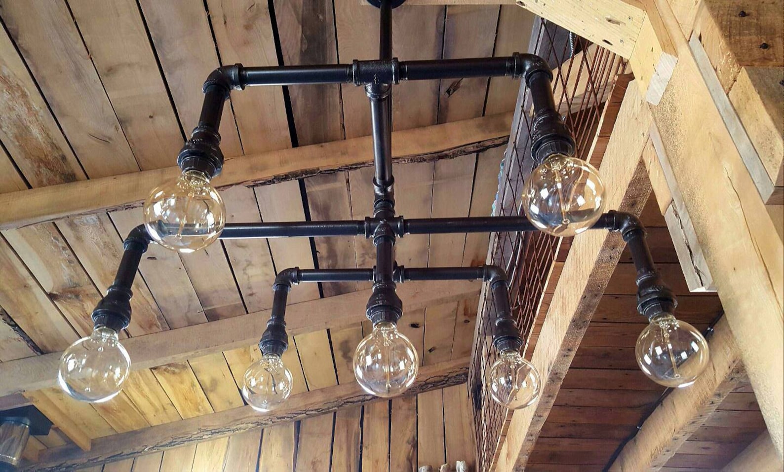 Industrial Lighting Chandelier, Iron Pipe Ceiling Light, UL LISTED ...