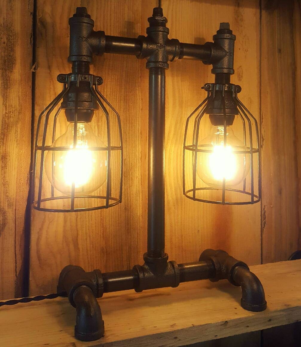 Rustic Industrial Lamp Table Lamp Pipe Light Modern | Etsy