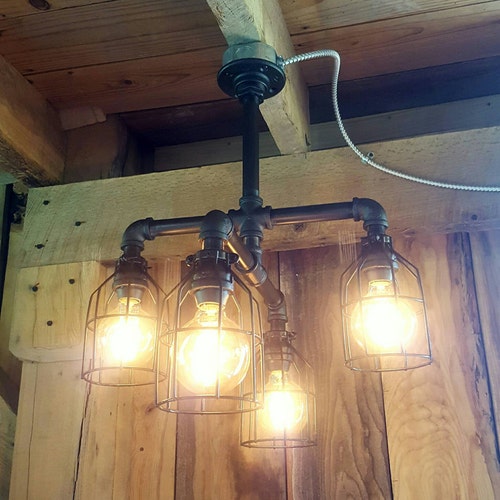 Industrial Lighting Rustic Chandelier UL LISTED Iron Pipe - Etsy