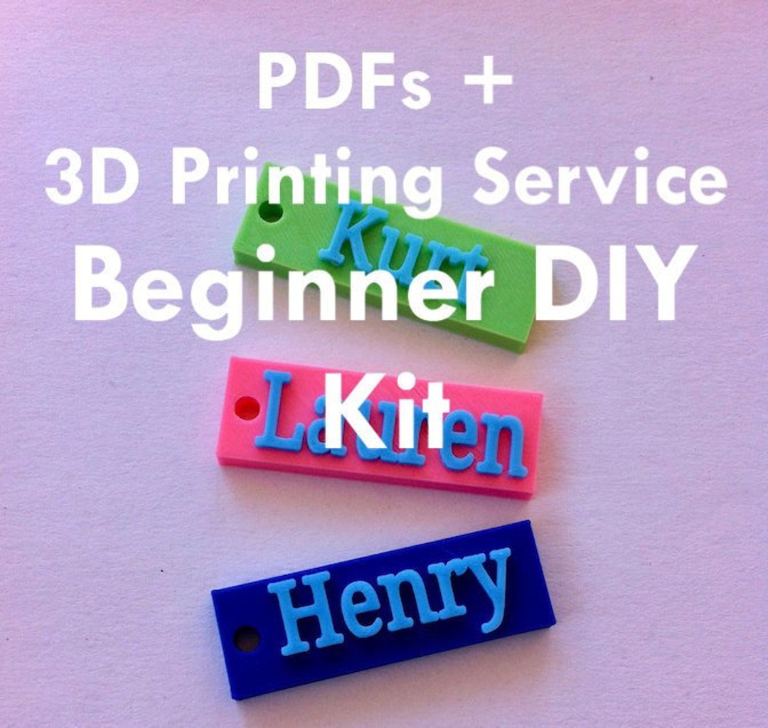 Beginner 3D Printing and 3D Modeling Kit, 4 Name Keychains 3D Printed ...