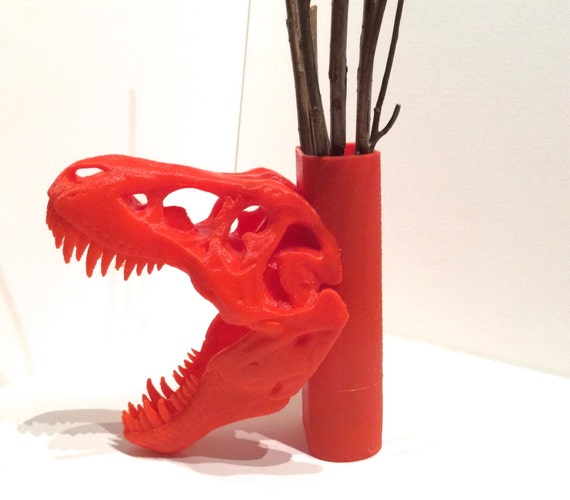 T-rex Wall Planter/pen Holder 3D Printed Jurassic Dinosaur | Etsy