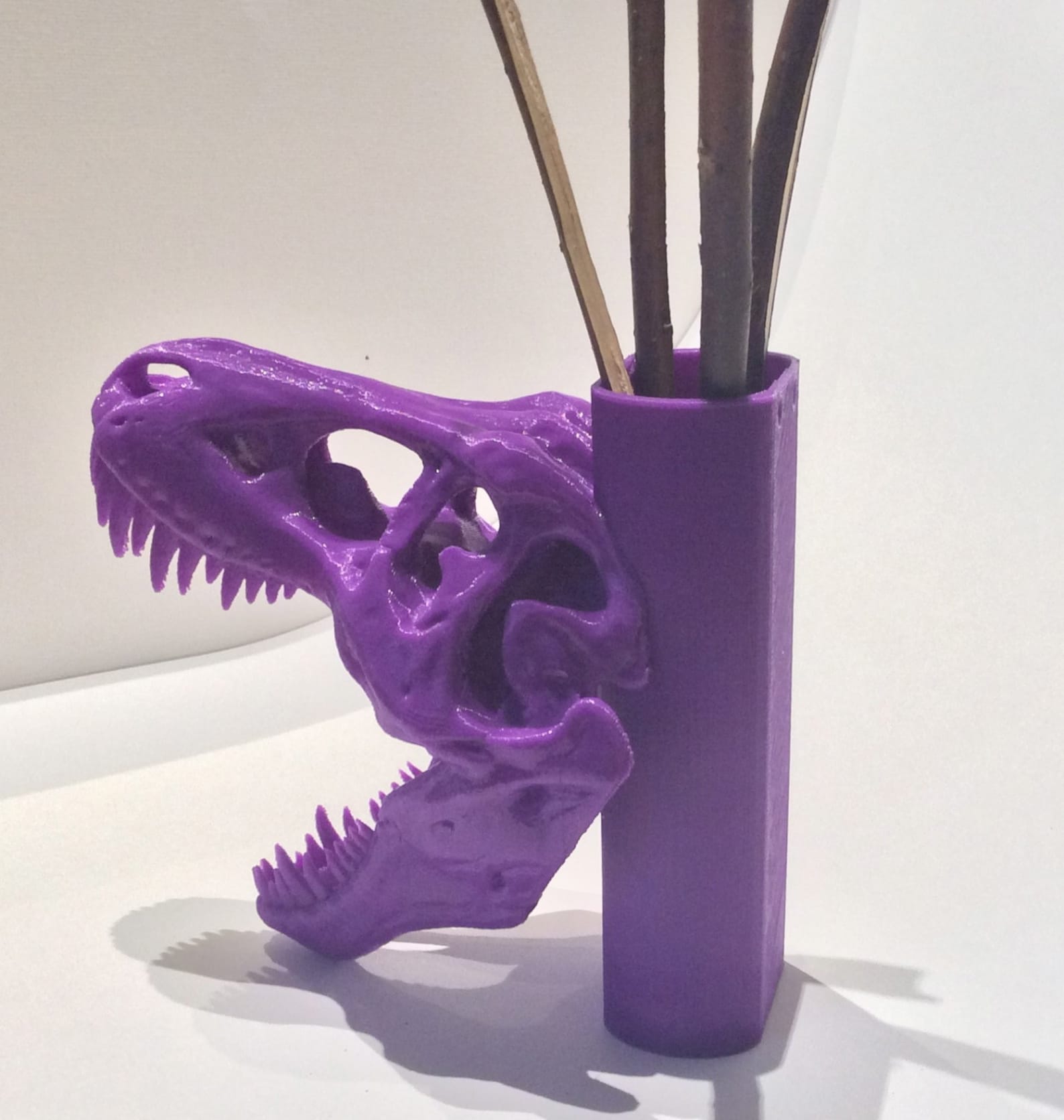 T-rex Wall Planter/pen Holder ,3D Printed, Jurassic, Dinosaur ...