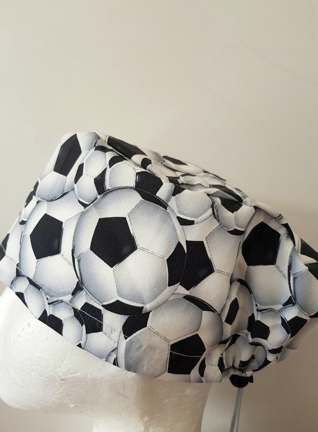 Scrub Hat Surgical Scrub Cap/soccer Balls All Over /elastic Toggle Back ...