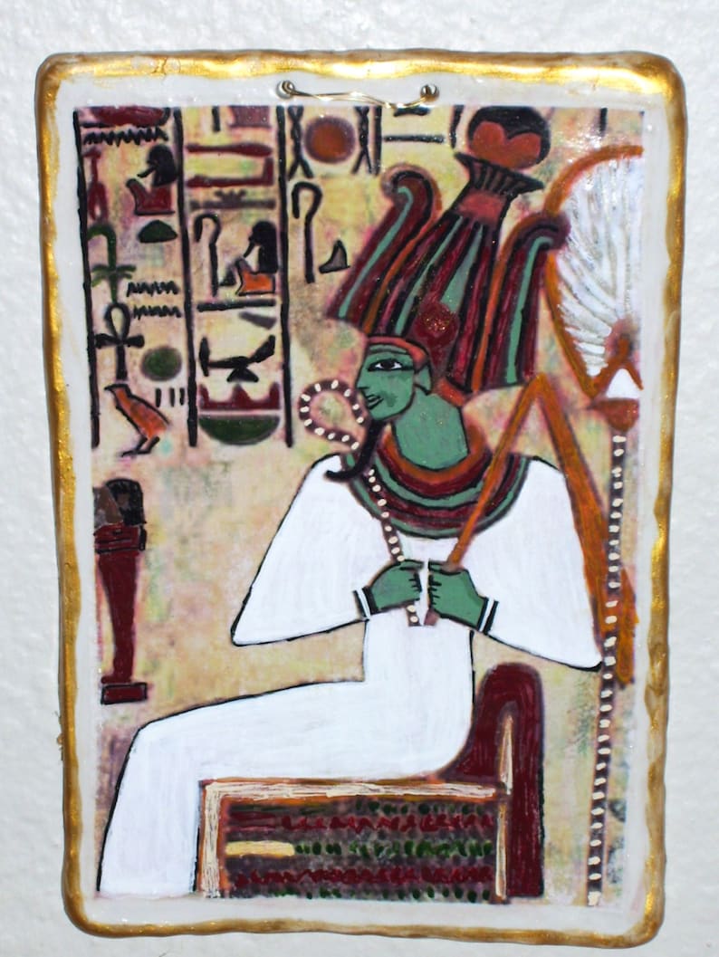 Osiris Ausar Egyptian Art Clay Wall Plaque Egyptian - Etsy