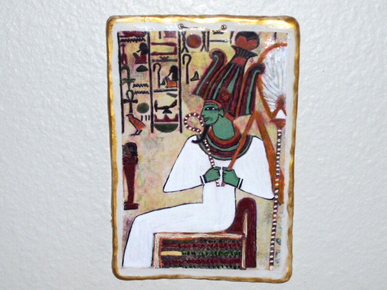 Osiris Ausar Egyptian Art Clay Wall Plaque Egyptian - Etsy