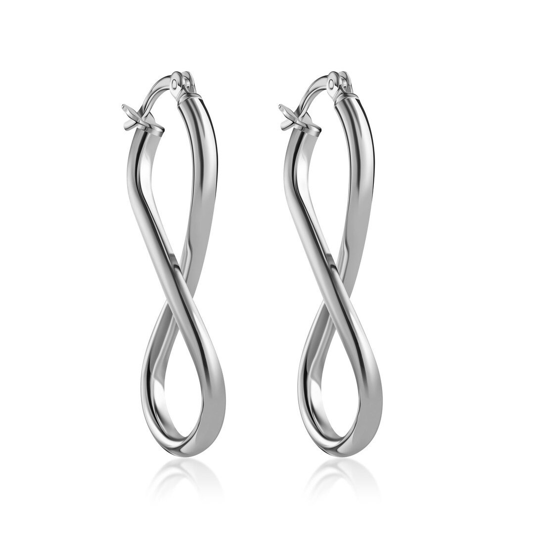 Sterling Silver Infinity Hoop Earrings - Etsy
