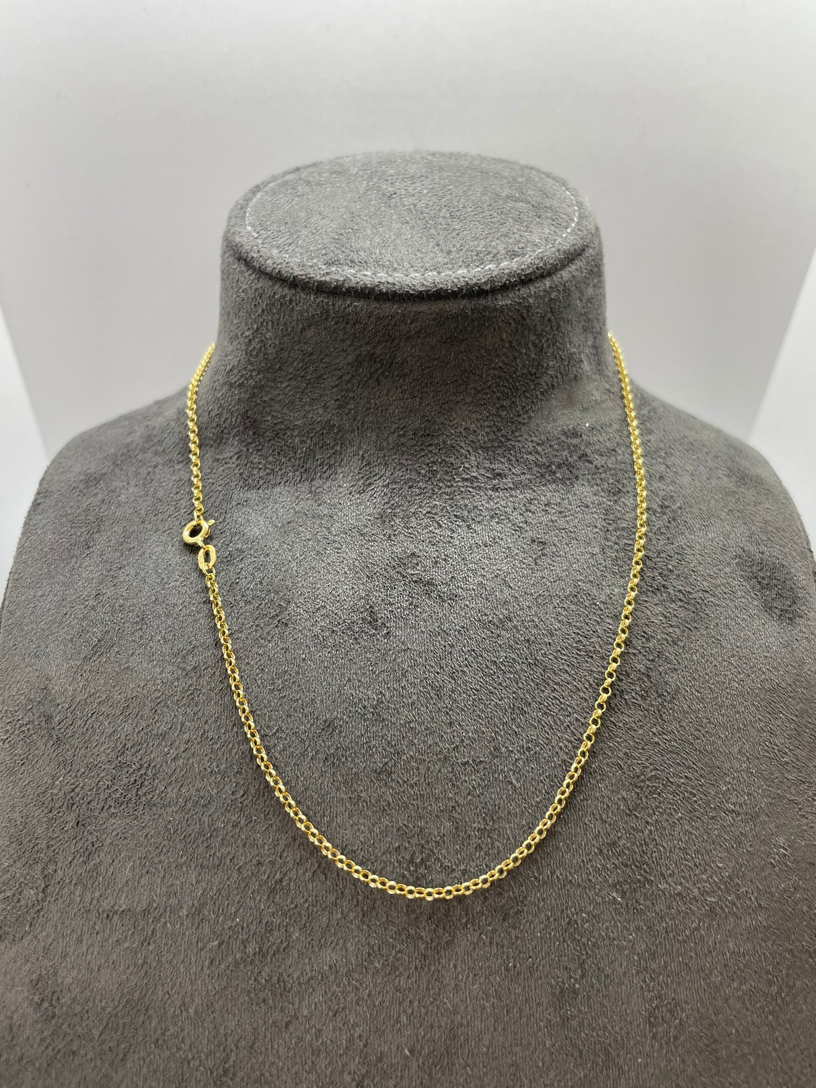 10K Yellow Gold 2.0MM Round Rolo Link Chain Necklace Made in - Etsy