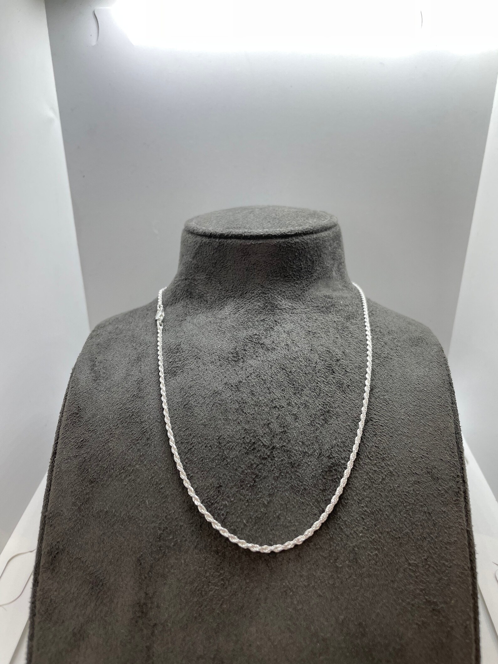 Italian .925 Sterling Silver 1.5mm Rope Chain Necklace - Etsy