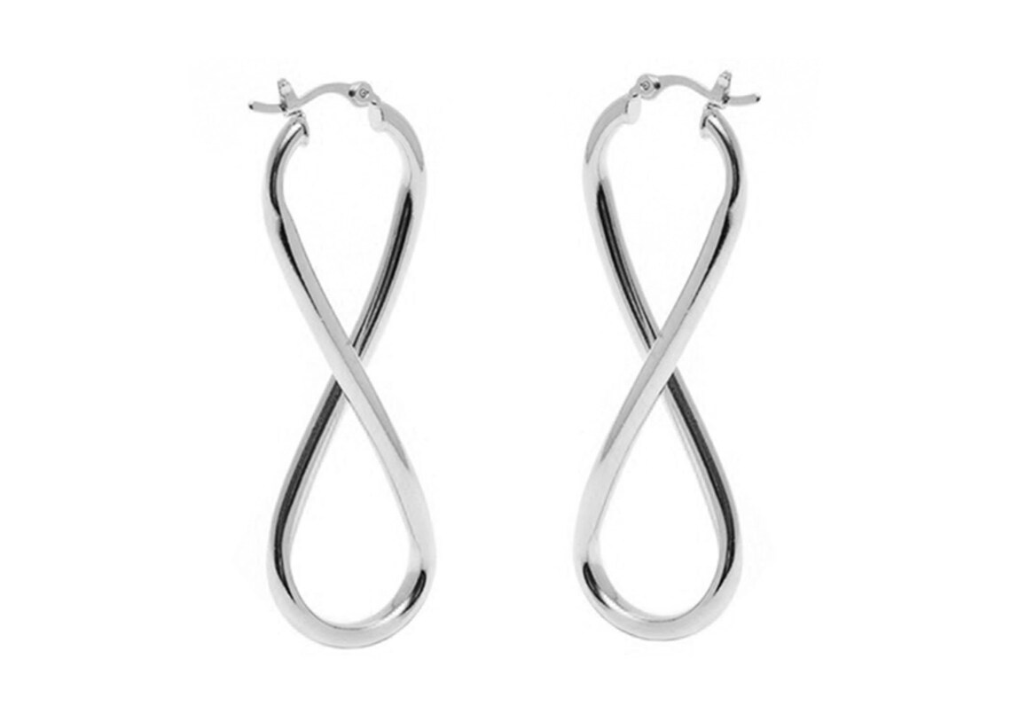 Sterling Silver Infinity Hoop Earrings - Etsy
