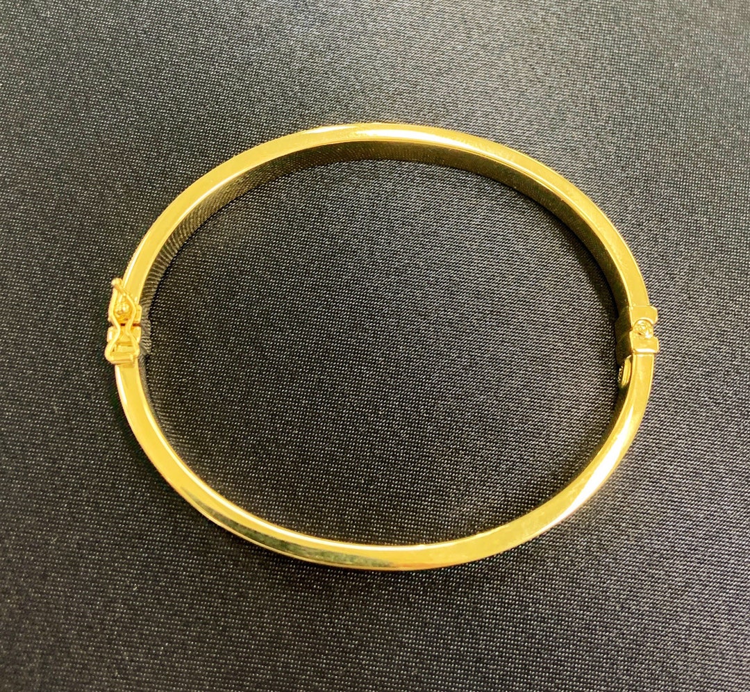 14K Gold 5mm High Polish Bangle - Etsy