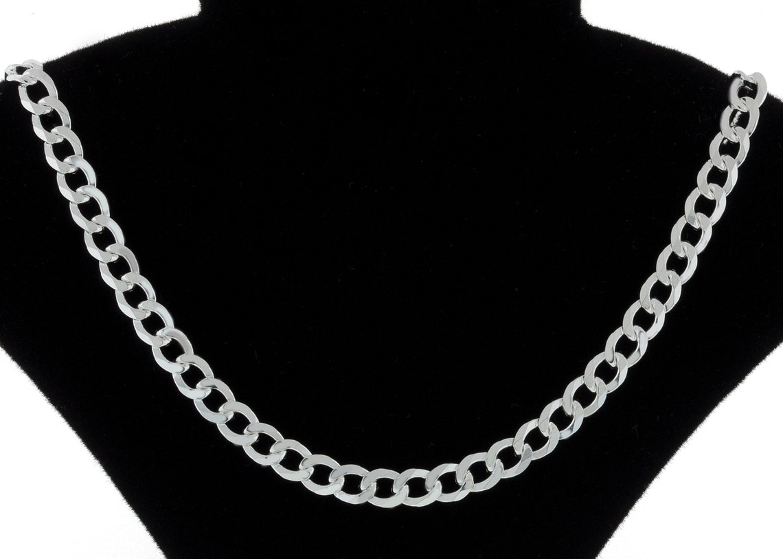 Italian Sterling Silver 4.25mm Curb Chain Necklace - Etsy