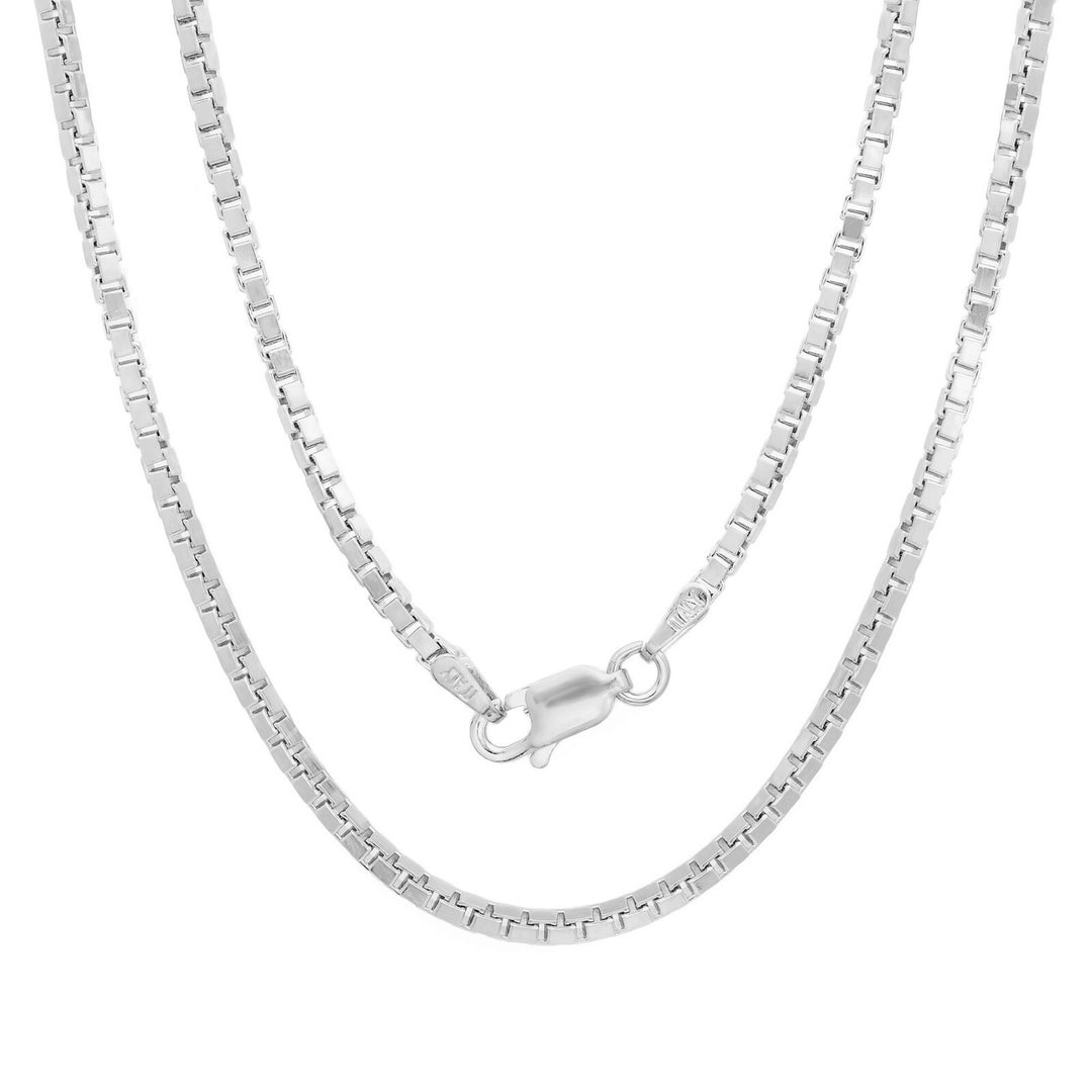 Solid 925 Silver Sterling Box Chain Necklace Men Women Box - Etsy