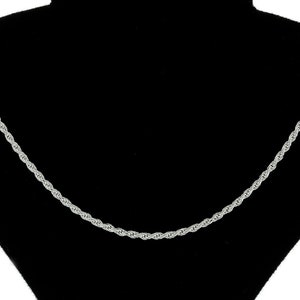 Italian .925 Sterling Silver 1.5mm Rope Chain Necklace - Etsy