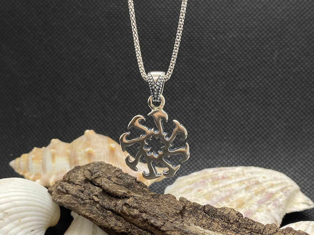 925 Sterling Silver Maritime Anchor Shield Shape Pendant With Coreana ...