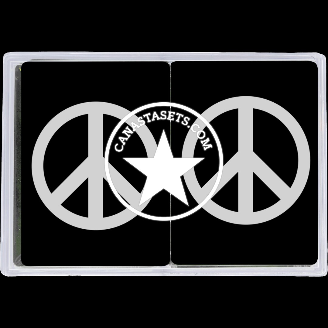 Playing Cards Black and White PEACE SIGN - Etsy