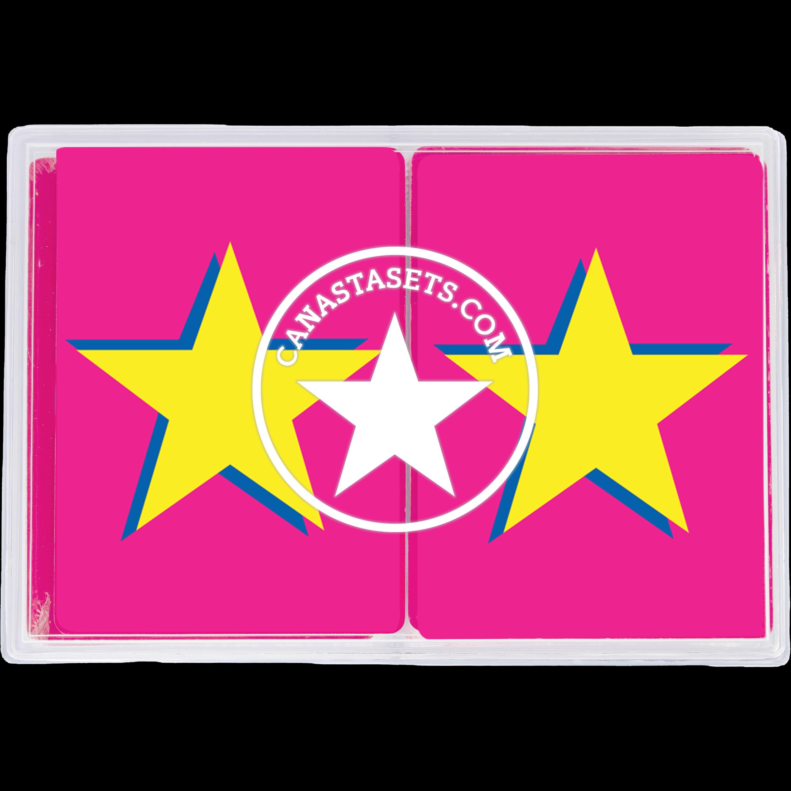 Playing Cards With Neon Stars on 2 Decks Sold Together - Etsy