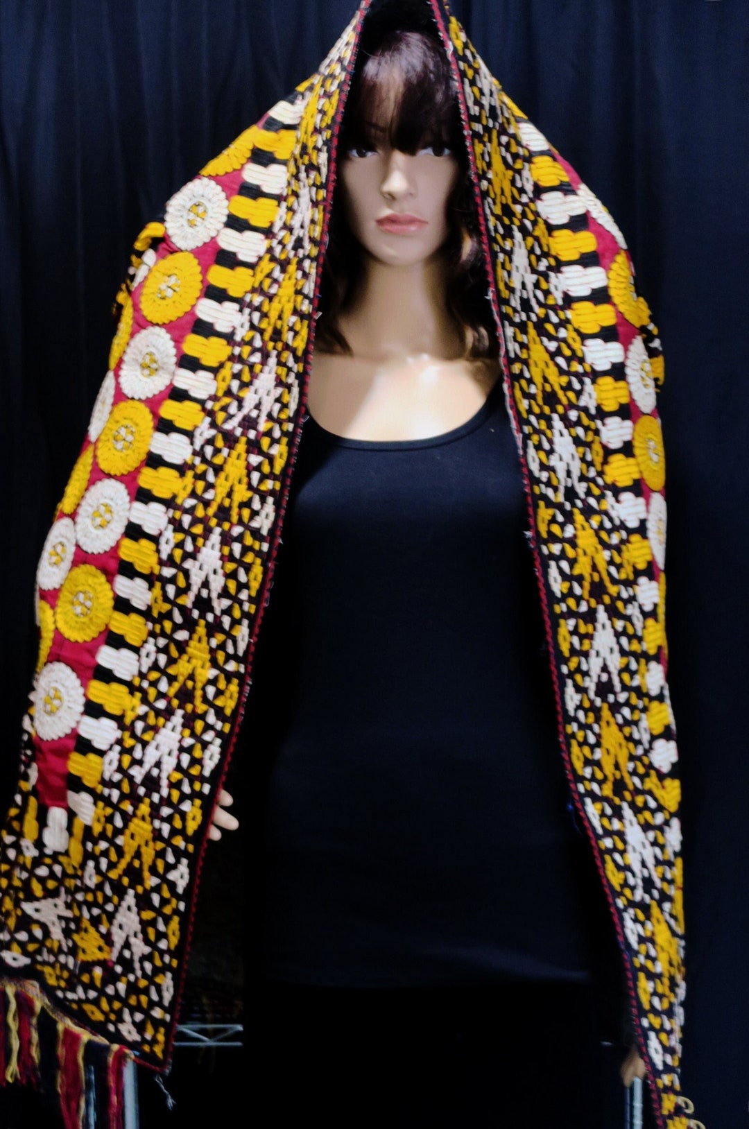 VINTAGE TURKMEN CHIRPY - Old Hand-embroidered Teke Woman's Silk Cherpy ...