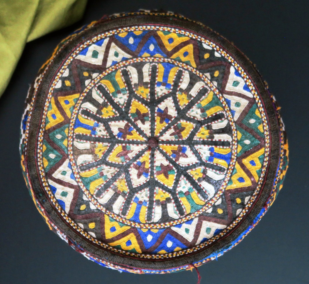 Turkmen Traditional Embroidered Cap (taqiyah) - Handcrafted Vintage ...