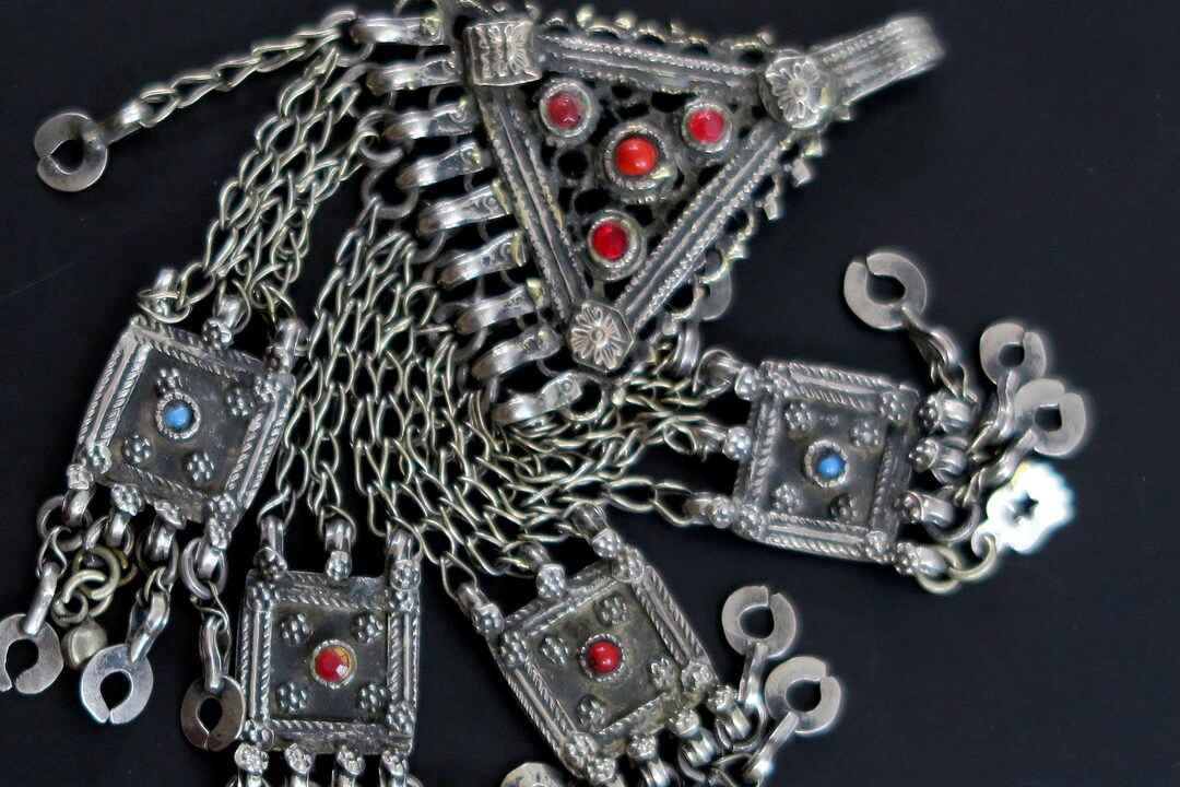 Afghan Vintage Hair Jewelry - Large Traditional Kuchi Tribal Jewelry ...