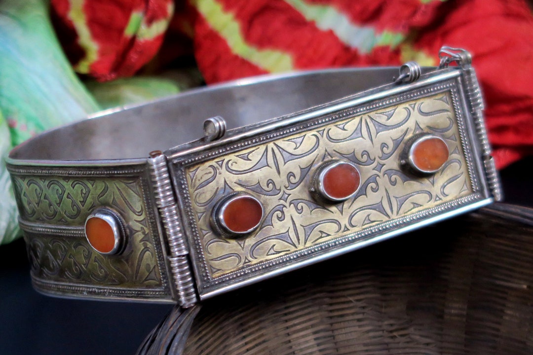 OLD SILVER BURKOV Turkmen Wedding Necklace - Collectible Teke Tribal ...
