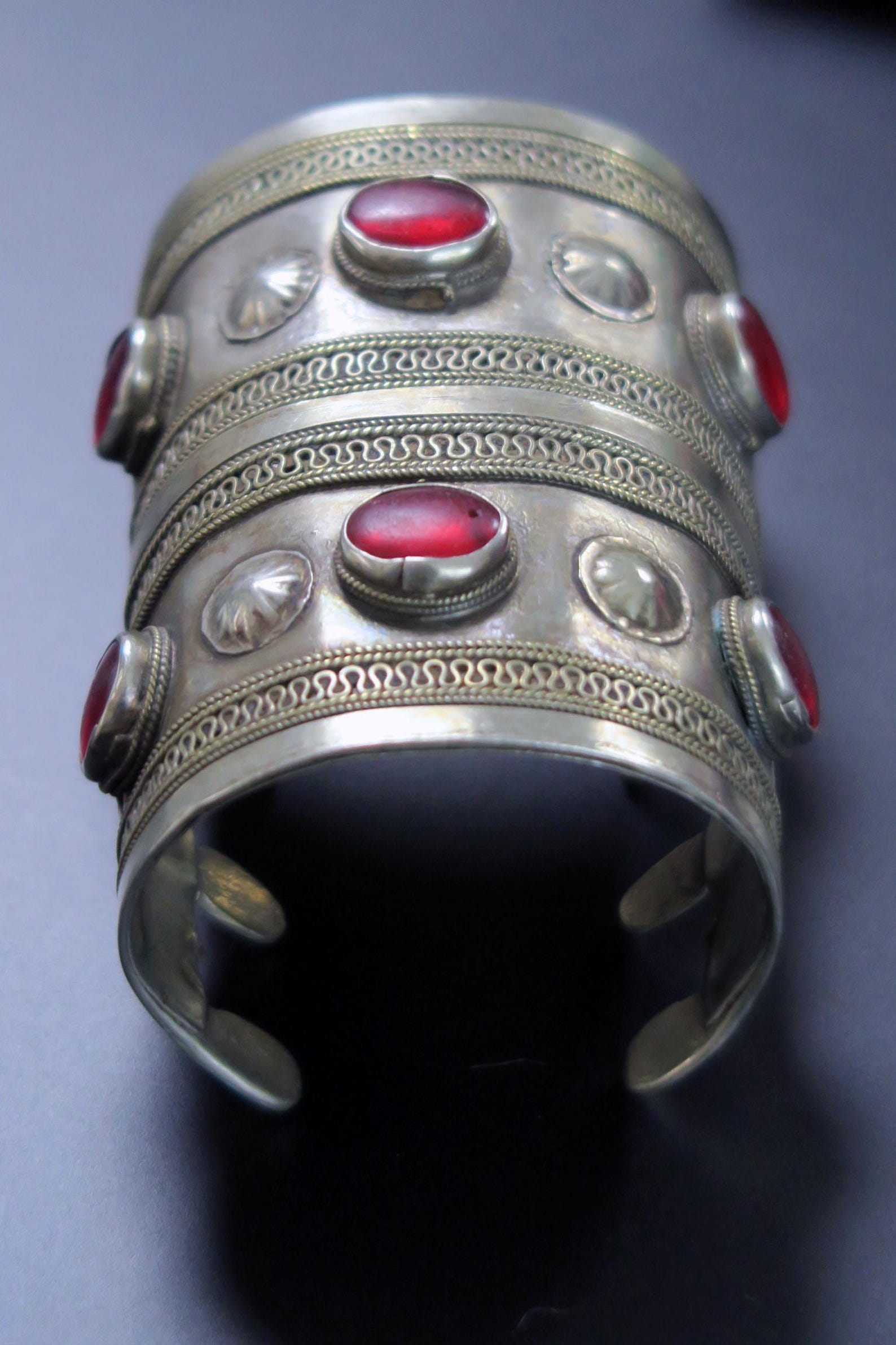 Vintage Turkmen Jewelry- Long 2-tier Ersari Bilezik Cuff Bracelet ...
