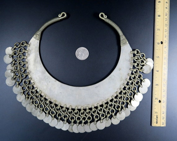 VINTAGE AFGHAN TORC - Ornate Beaded Neck-Ring Choker … - Gem
