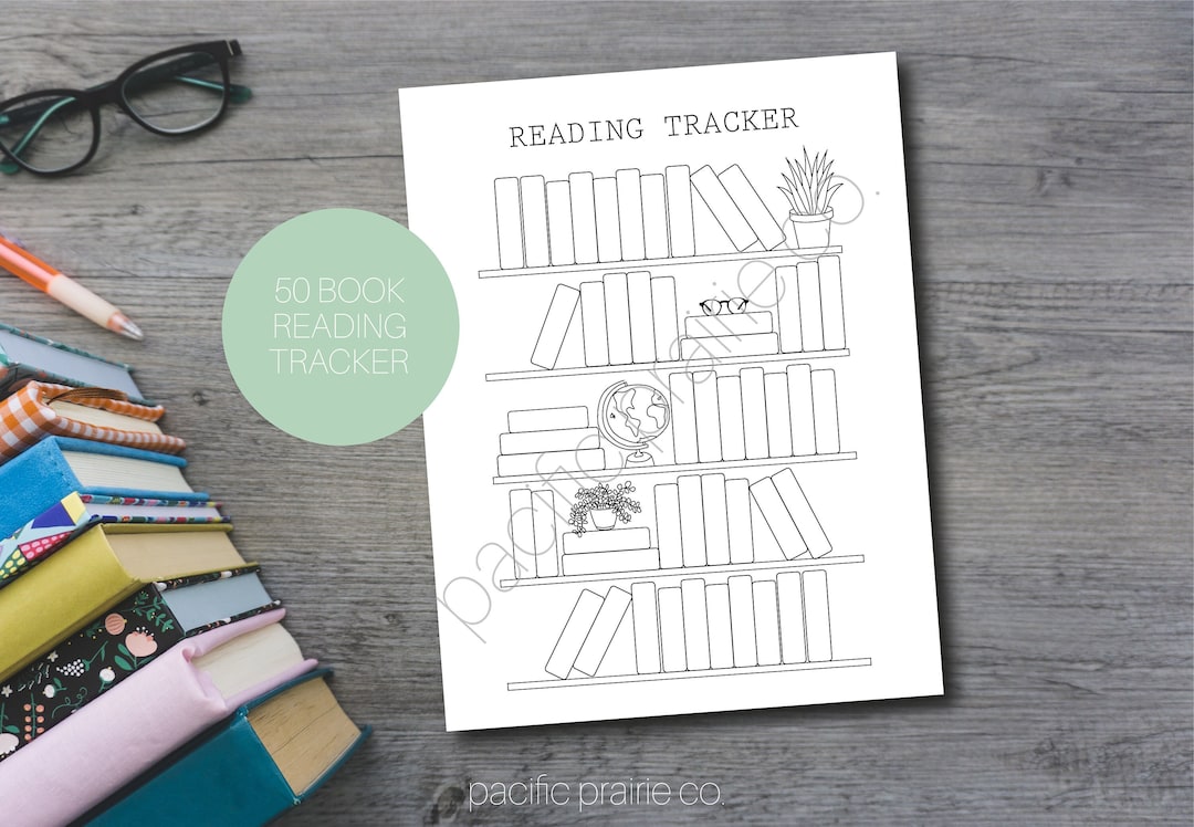 Printable or Digital Reading Tracker, 50 Book Tracker, TBR Reading ...