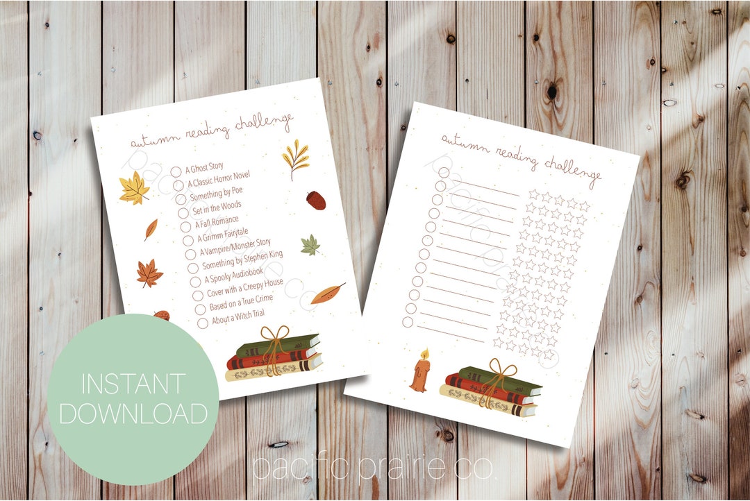 Autumn Reading Tracker, Editable Reading Tracker, Fall Reading ...