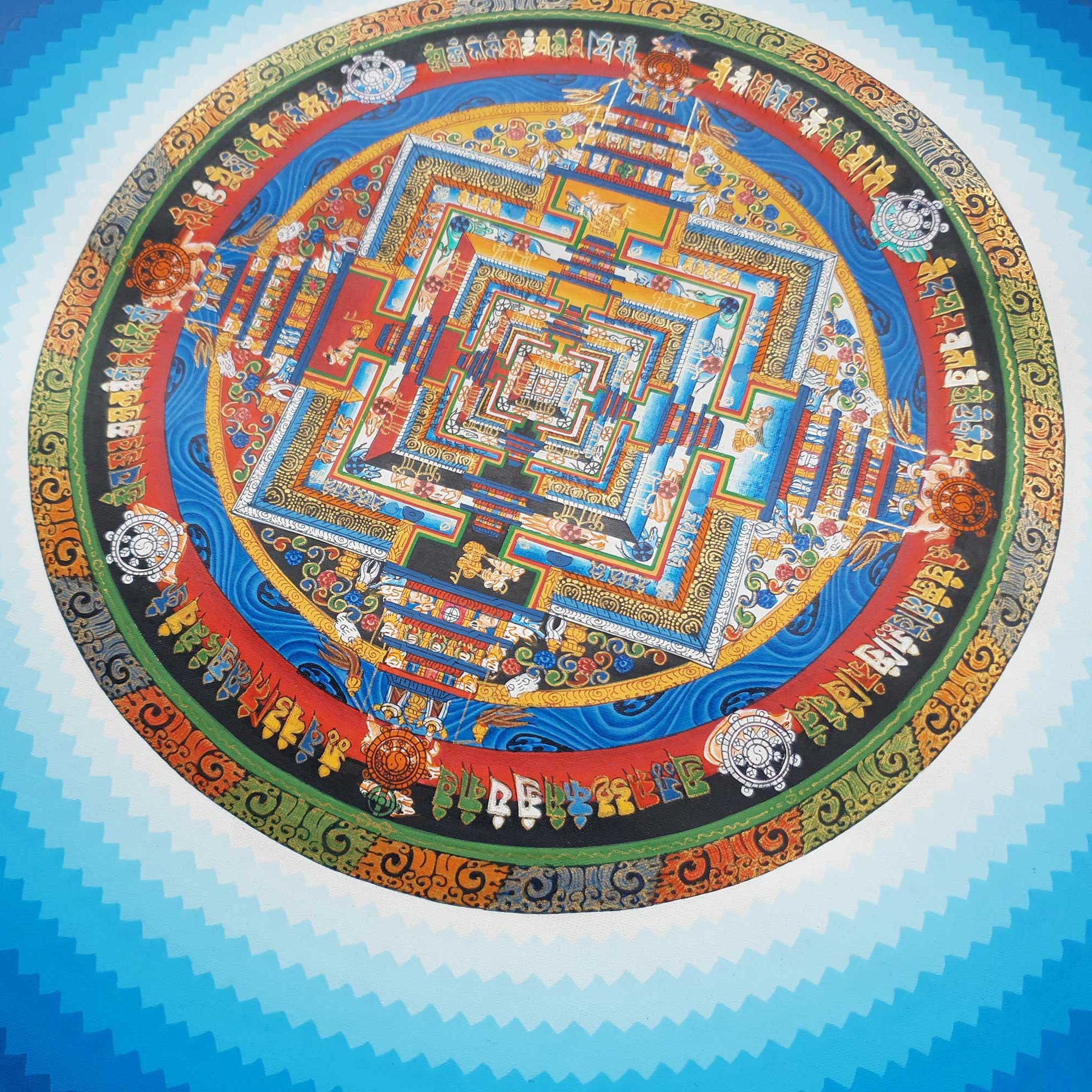 Wheel of Time, Kalachakra Tantra, Lotus Mandala, Tibetan Thangka ...