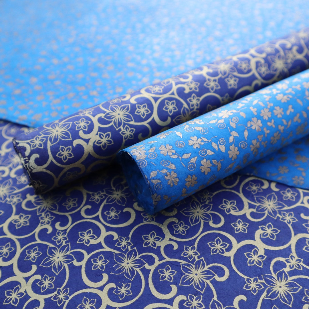 Lokta Paper Holiday Gift Wrapping Origami Art Craft Golden Floral Theme ...