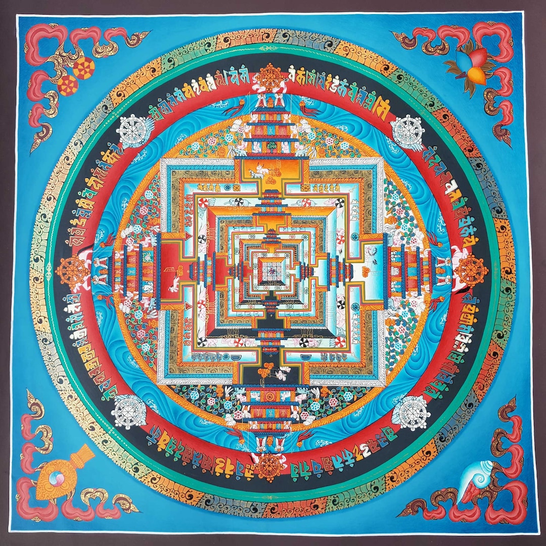 Kalachakra Mandala, Wheel of Time Tibetan Thangka Painting, Meditation ...