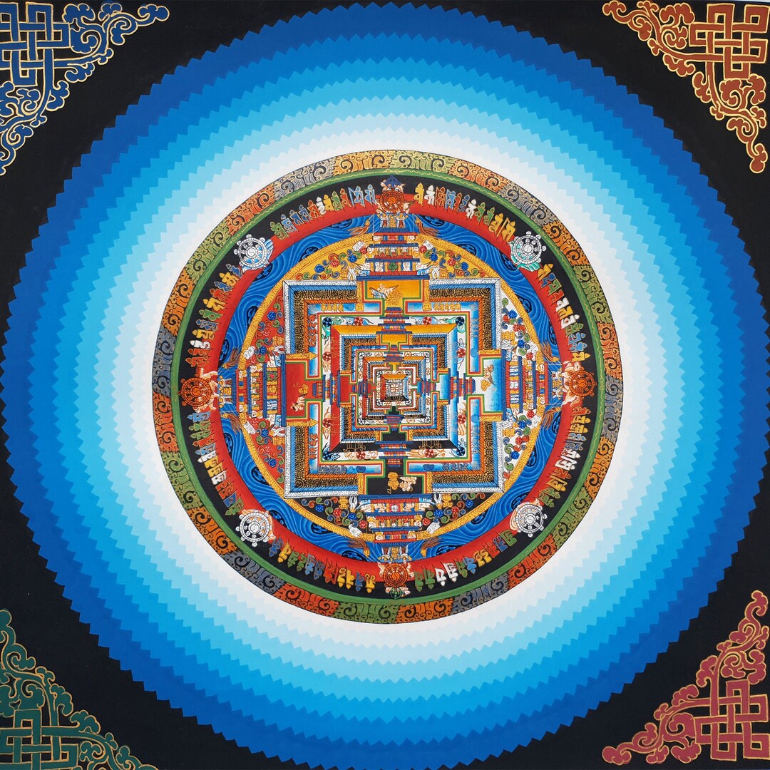 Wheel of Time, Kalachakra Tantra, Lotus Mandala, Tibetan Thangka ...