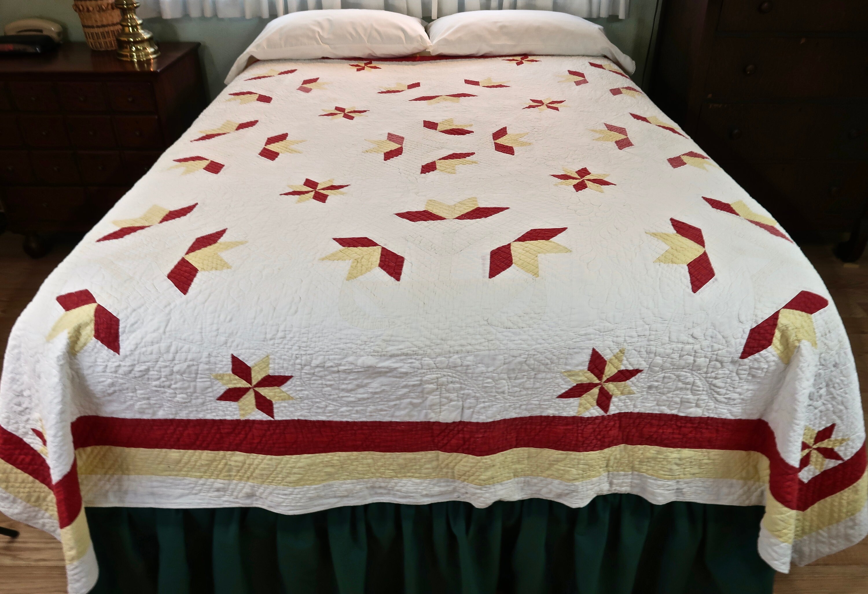 Carolina Lily Antique Quilt With Turkey Red and Yellow - Etsy