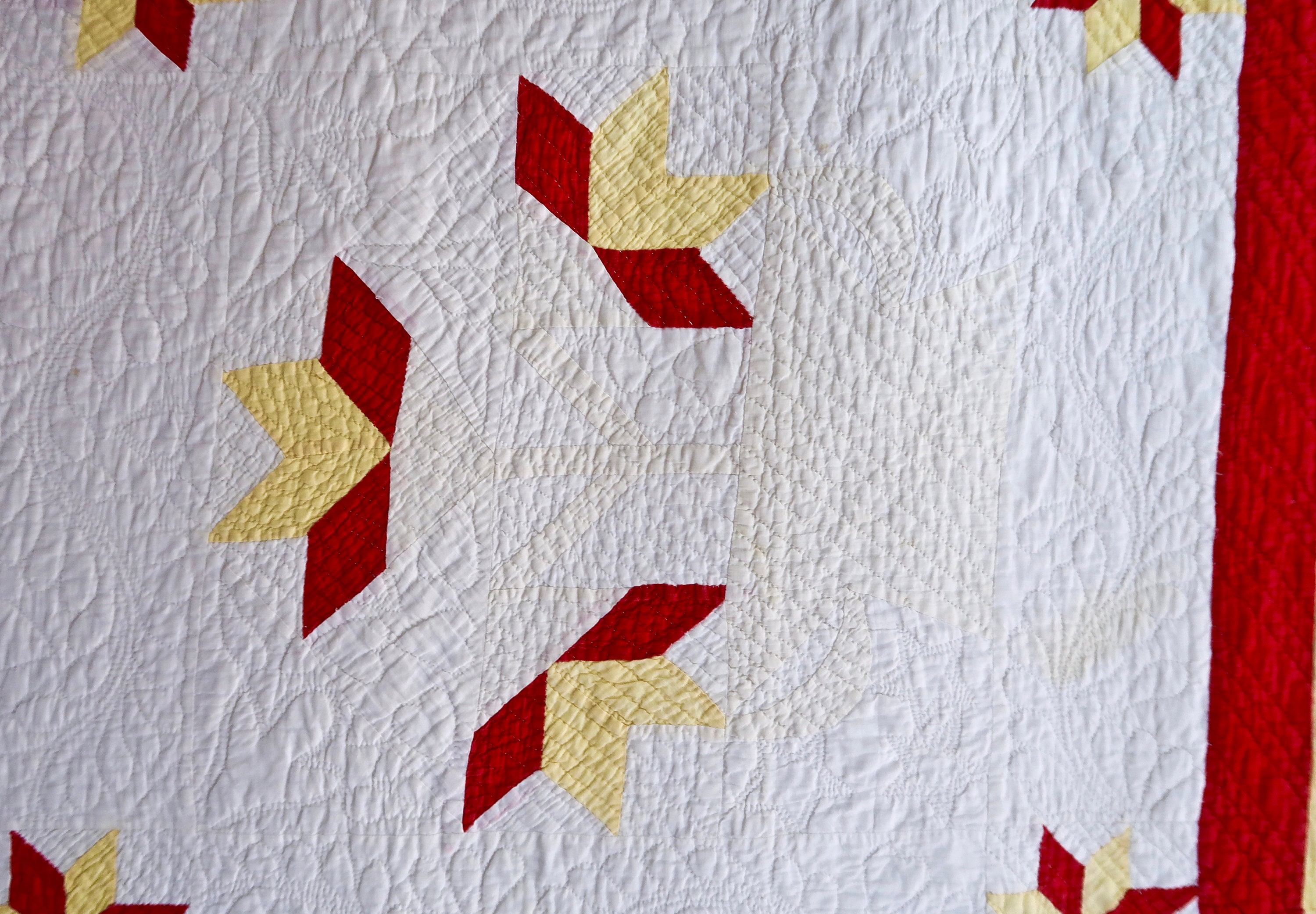 Carolina Lily Antique Quilt With Turkey Red and Yellow - Etsy