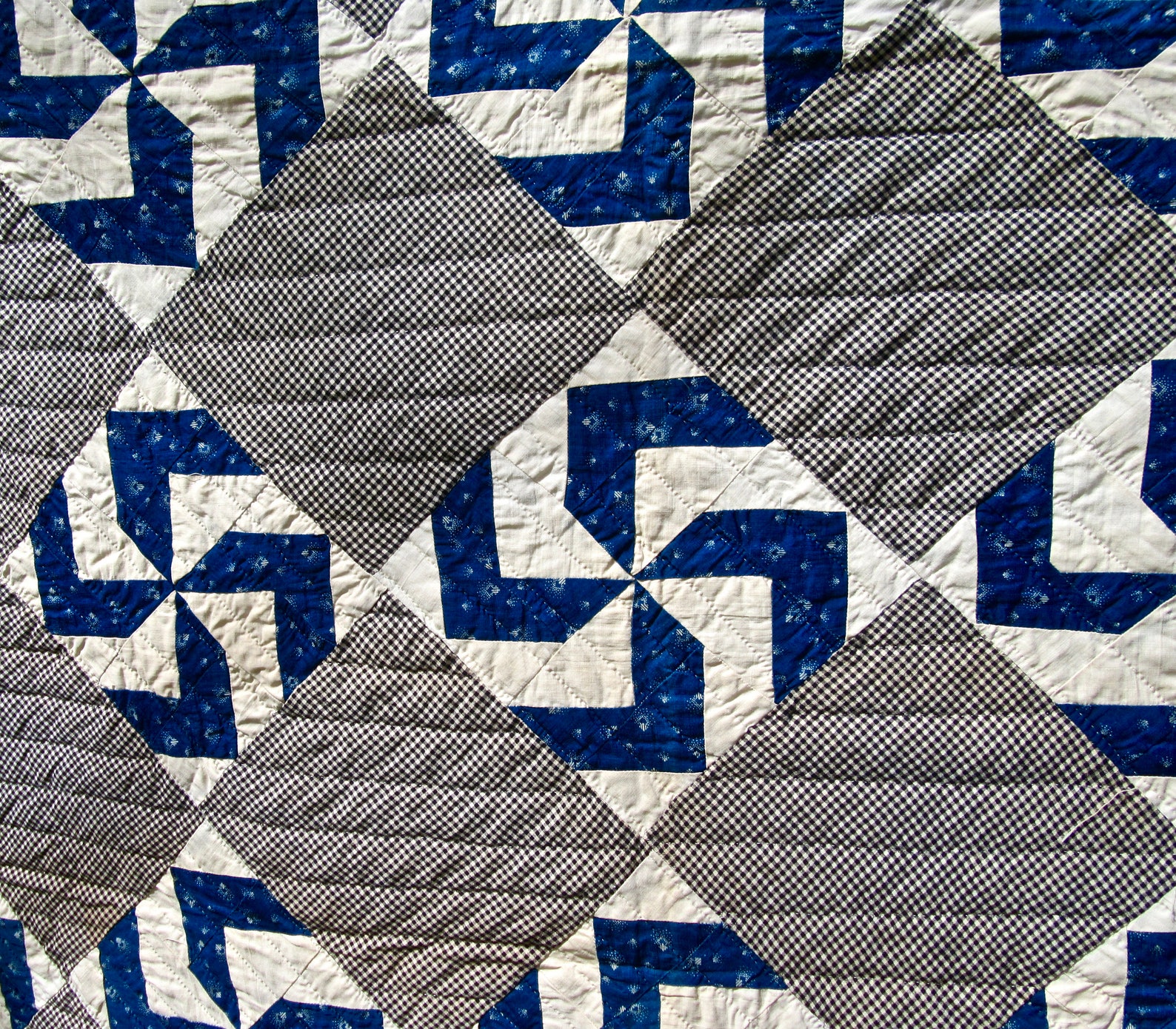 Virginia Reel Antique Quilt in Indigo Print - Etsy