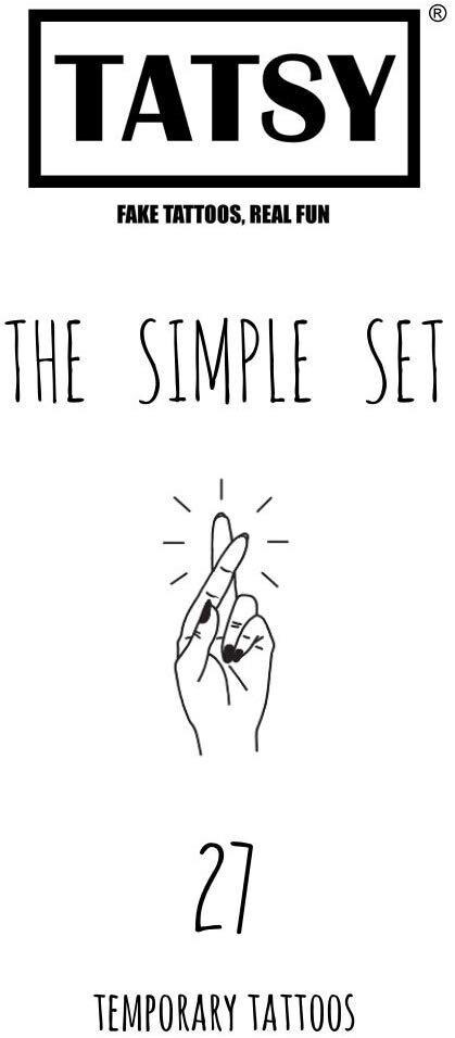 Temporary Tattoo Set by Tatsy, the Simple Set, for Women and Men ...