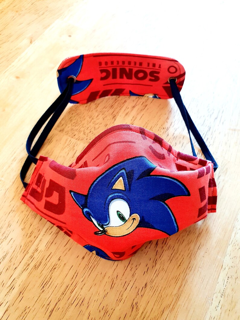 Sonic face mask Uniquely Designed Reusable and washable with | Etsy