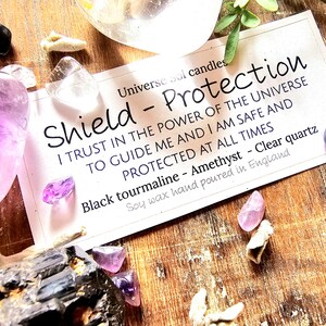 Protection Candle: Black Tourmaline, Amethyst, Floral Woody Scent ...