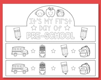 First Day of Kindergarten Crown Printable - Etsy