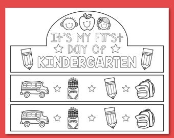 First Day of Preschool Crown Craft Activity Printable, English and ...