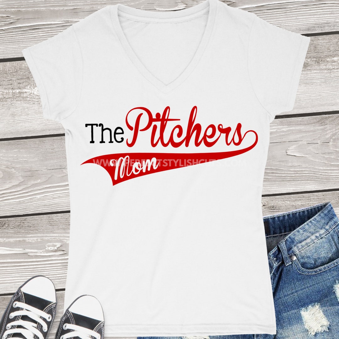 The Pitchers Mom SVG, DXF, EPS, Png Files for Cutting Machines Cameo or ...
