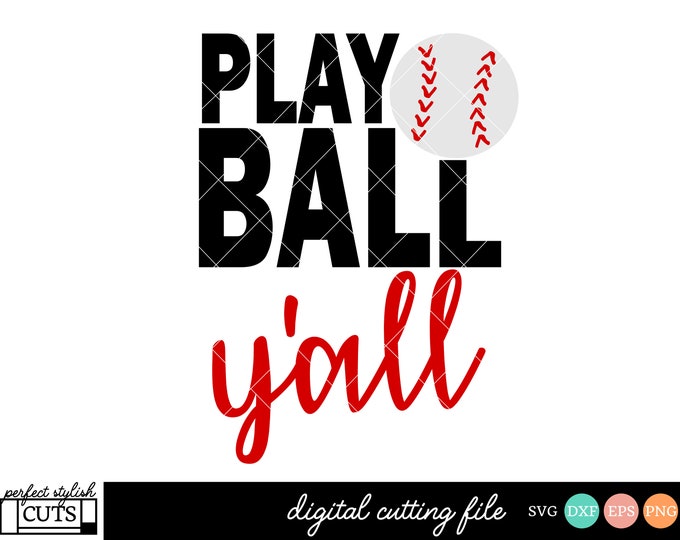 SVG PNG Clip Art Let's Play Ball Vinyl Fabric Transfer T-shirts Digital ...