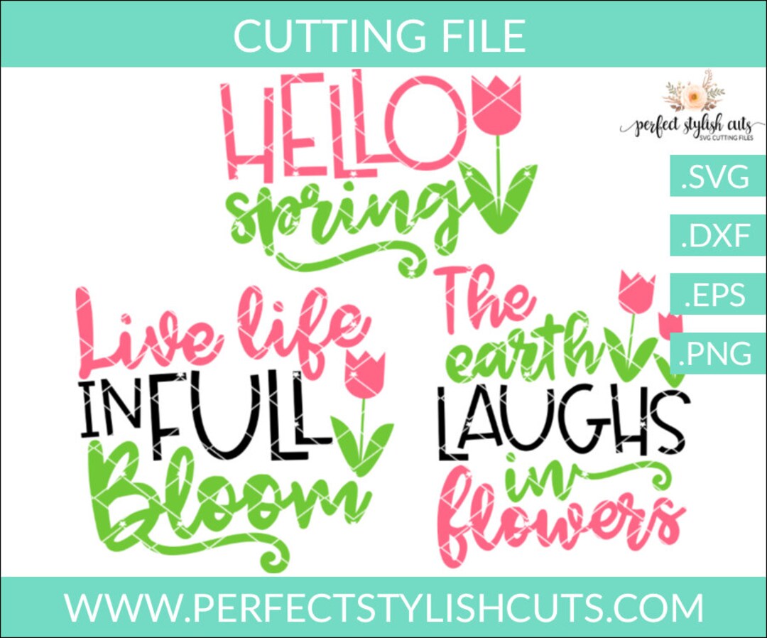 Spring Flowers SVG, DXF, EPS, Spring Svg Bundle, Garden Svg, Wood Sign ...