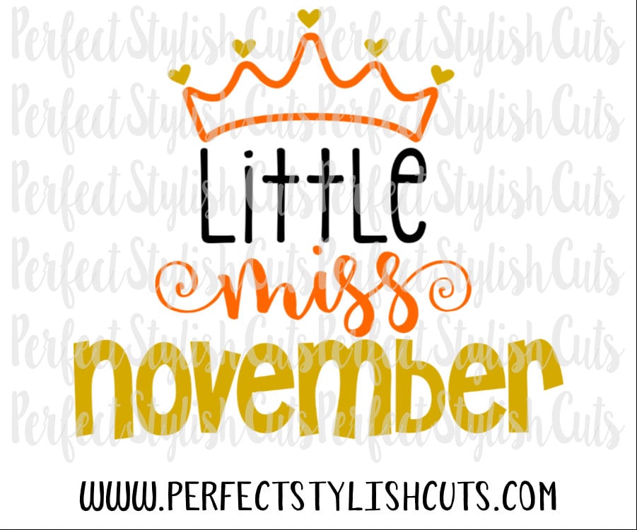 Little Miss November SVG DXF EPS Png Files for Cutting | Etsy
