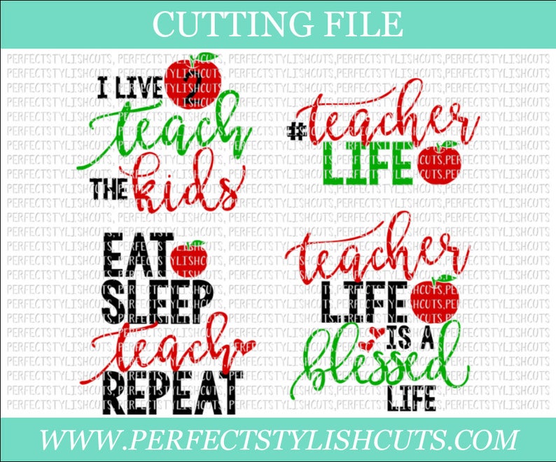 Teacher Life SVG Bundle DXF EPS Png Files for Cutting - Etsy