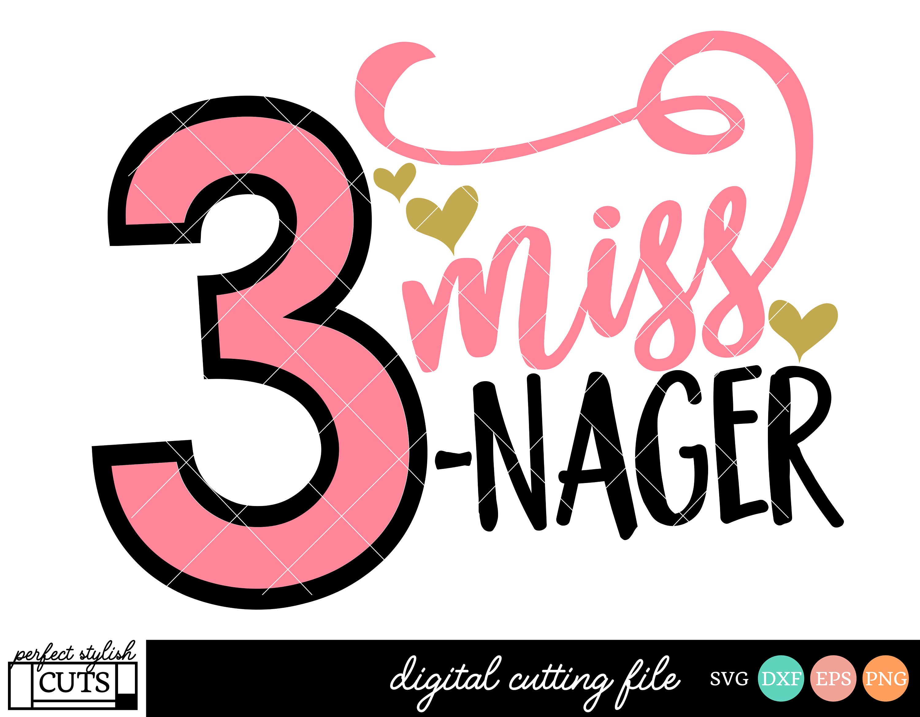 3rd Birthday Svg Miss Threenager SVG DXF EPS Png Third - Etsy