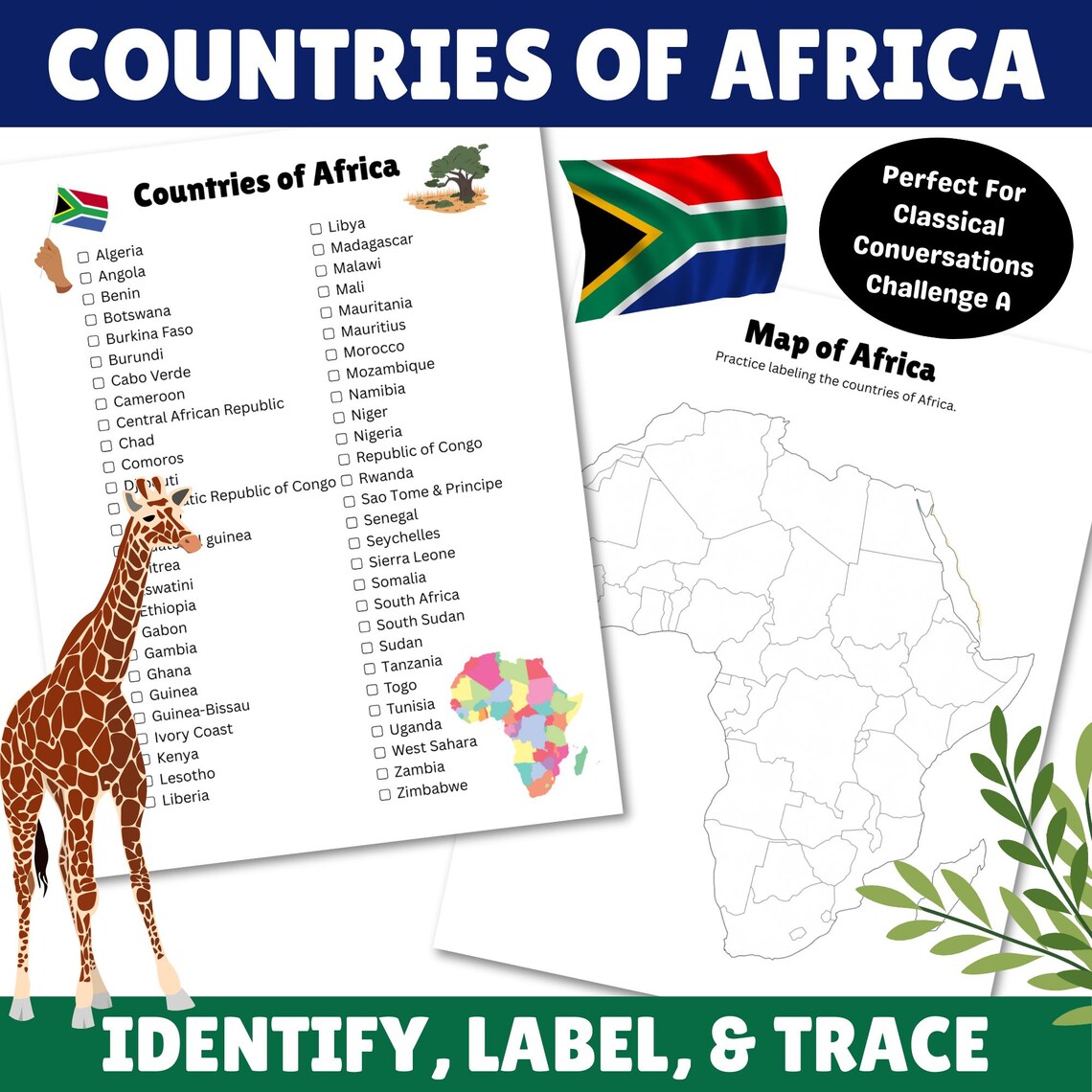 Classical Conversations Map of Africa - Identify, Label, & Trace ...