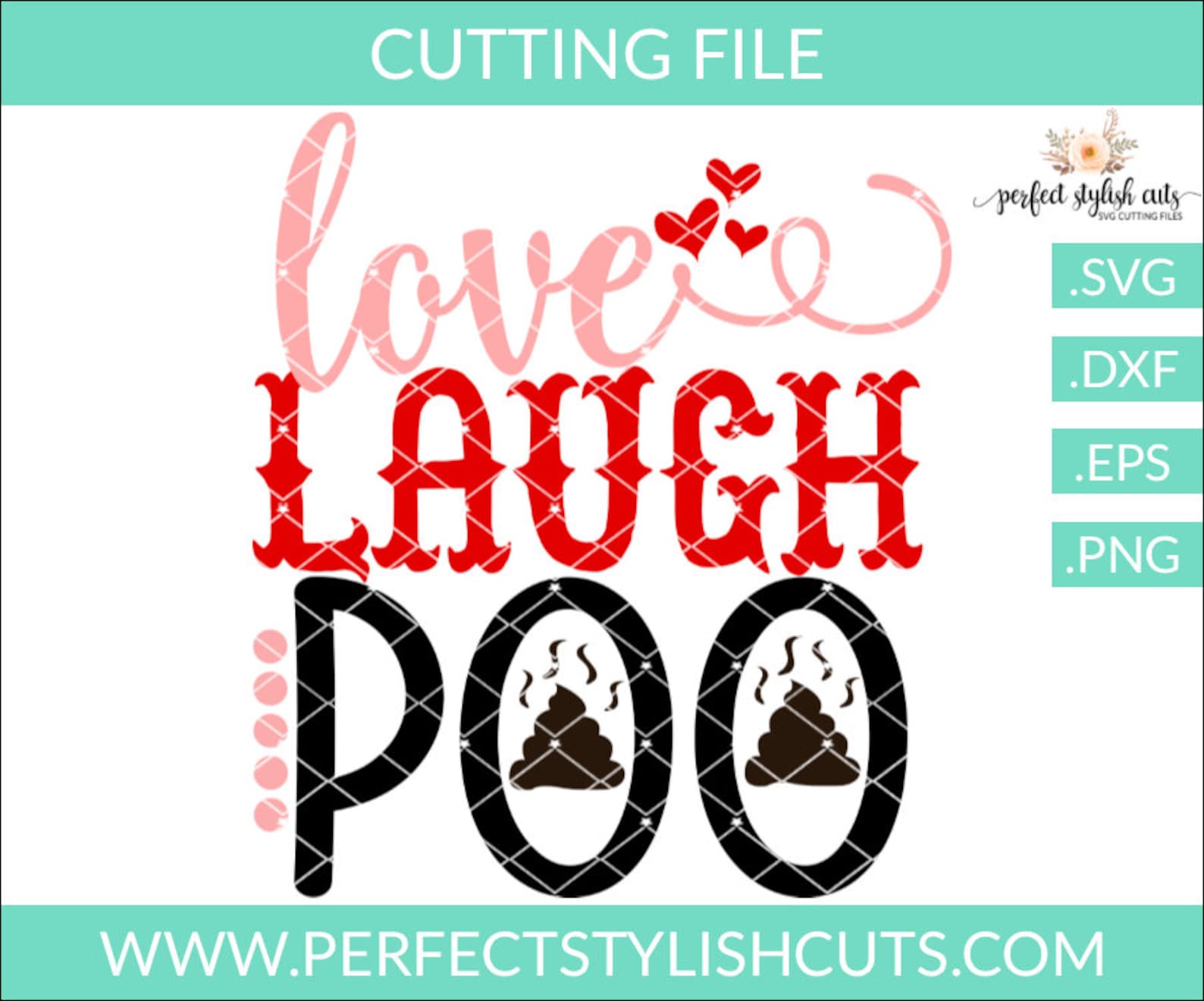 Love Laugh Poo Svg Toilet Paper SVG DXF EPS Png Files for | Etsy