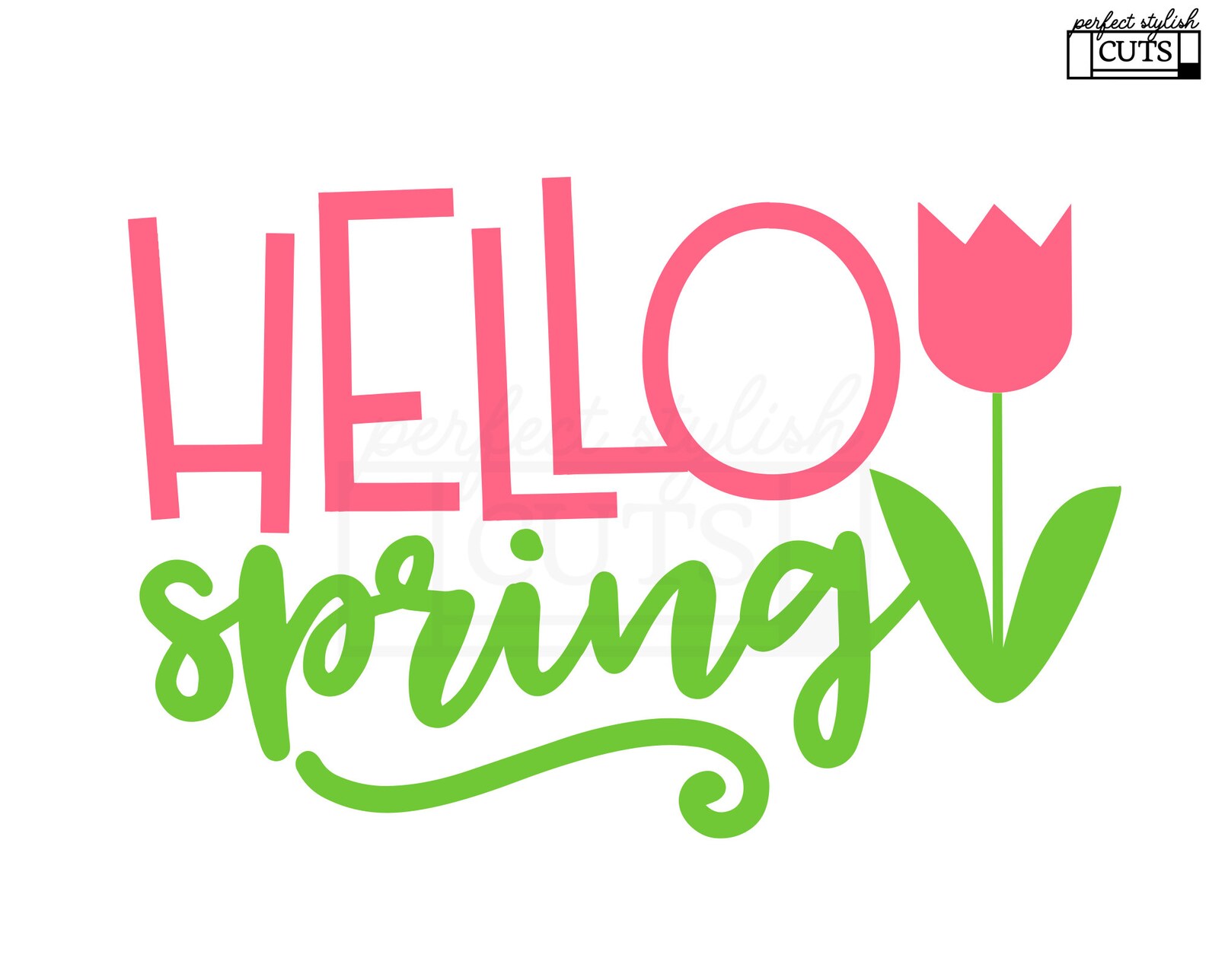Hello Spring Svg Spring SVG DXF EPS Garden Svg Flowers | Etsy